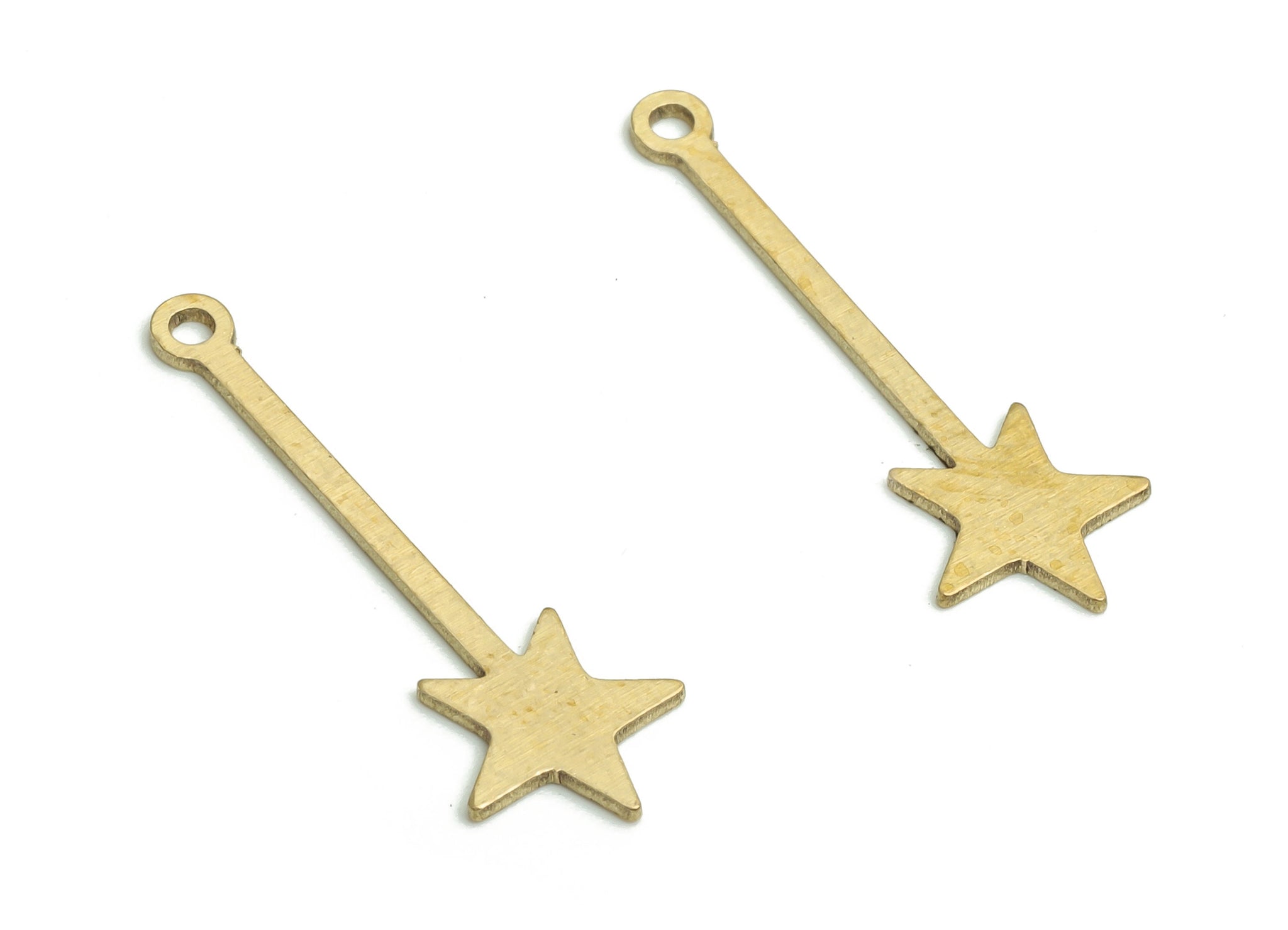 Brass Strip Star Earring Charms - Raw Brass Star Pendant - Jewelry Mak